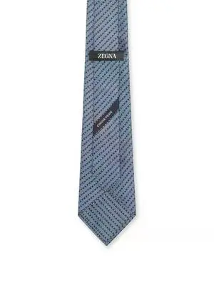 Zegna Cinque Pieghe Silk Neck Tie - Blue