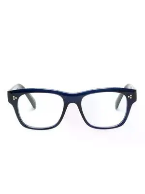 Oliver Spencer Birell Rectangle-frame Glasses - Blue