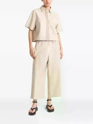 YVES SALOMON Cropped Leather Overshirt