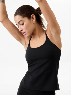 Athleta Transcend Scoop Built-in Bra Tank - Black