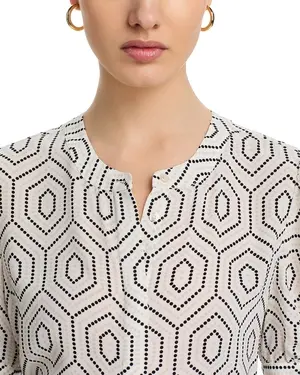 T Tahari Ruched Sleeve Blouse