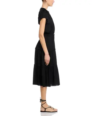 T Tahari Flutter Sleeve Airflow Dress - Black