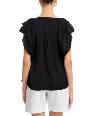 T Tahari Flutter Sleeve Top