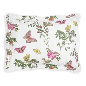 MATOUK Baudin Butterfly Quilted Boudoir Sham - Pink