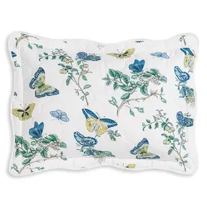 MATOUK Baudin Butterfly Quilted Boudoir Sham - Prussian Blue