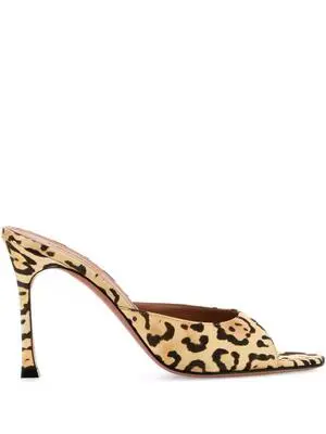 Amina Muaddi Alexa Leopard-print Mules - Neutrals