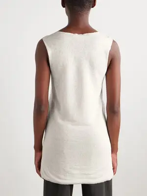 THE ROW Jaylen Linen Cotton Blend Jersey Blouse