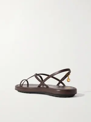 TOD'S Embellished Leather Sandals
