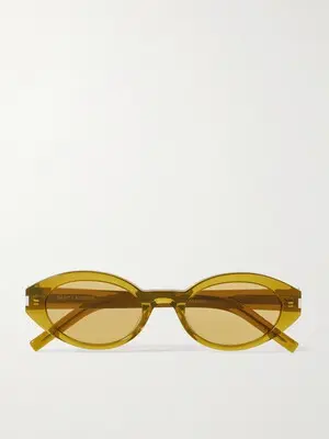 Saint Laurent Oval-frame Sunglasses - Green