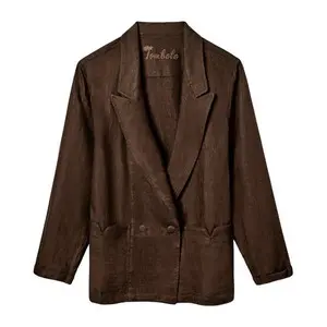 TOMBOLO Easy-going Jacket - Brown Linen