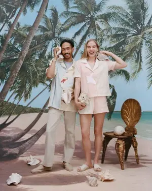 TOMBOLO Terrycloth Cropped Cabana Shirt