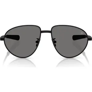 Moncler 55mm Pilot Sunglasses - Matte Black / Dark Grey