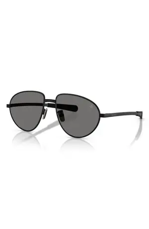 Moncler 55mm Pilot Sunglasses - Matte Black / Dark Grey