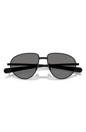 Moncler 55mm Pilot Sunglasses - Matte Black / Dark Grey