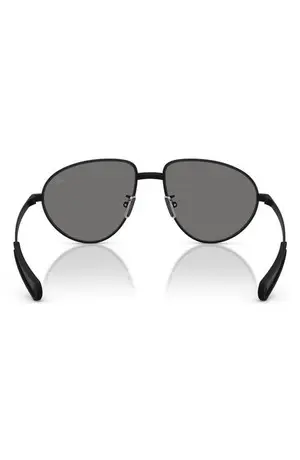 Moncler 55mm Pilot Sunglasses - Matte Black / Dark Grey