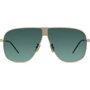 Givenchy Gv Speed 64mm Oversized Pilot Sunglasses - Shiny Endura Gold / Green