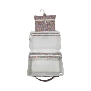 TRVL DESIGN Garden Floral Hanging Toiletry Bag - Pink
