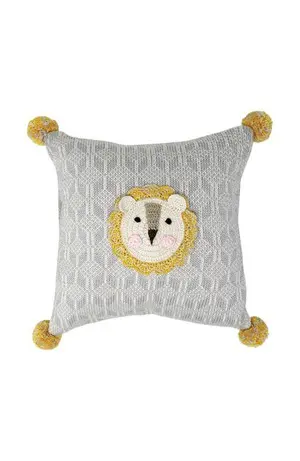 MELANGE COLLECTION 10" Lion Pillow - Grey