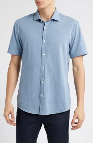 BOSS Roan Stretch Cotton Button-up Shirt - Open Bu