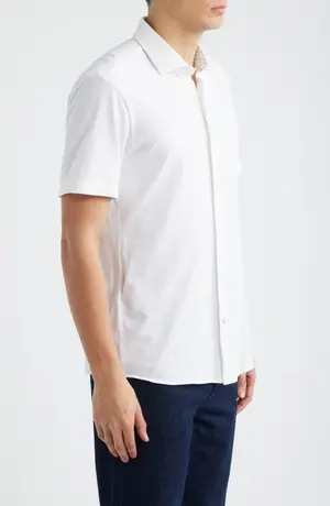 BOSS Roan Stretch Cotton Button-up Shirt - White