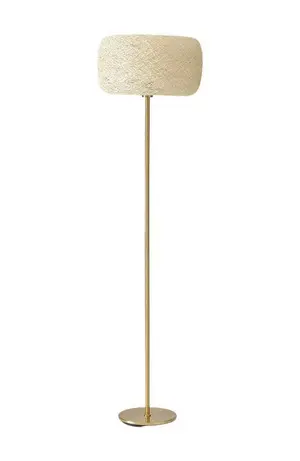 BRIGHTECH Rowan 66" Led Floor Lamp With Woven Thread Shade - Antique Brass