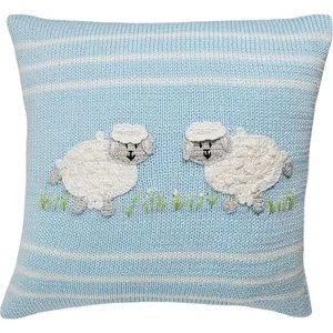 MELANGE COLLECTION 10" Lamb Throw Pillow - Blue