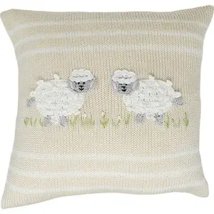 MELANGE COLLECTION 10" Lamb Throw Pillow - Ivory