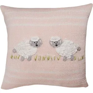MELANGE COLLECTION 10" Lamb Throw Pillow - Pink