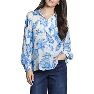 APNY APNY Print Popover Top Bluewhite