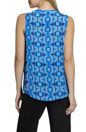 APNY Sleeveless Button-up Shirt - Blue Multi