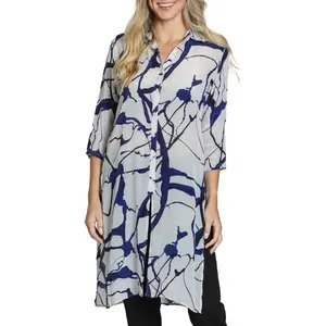 APNY Abstract Print Shirtdress - Navy Multi