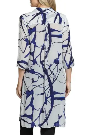 APNY Abstract Print Shirtdress - Navy Multi
