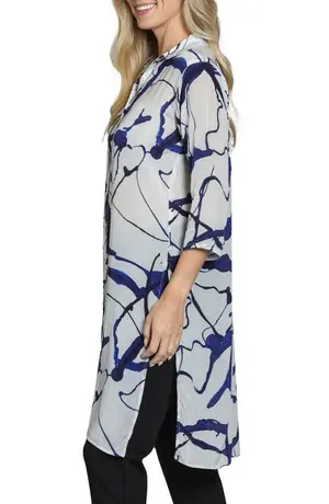APNY Abstract Print Shirtdress - Navy Multi