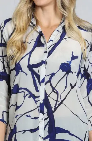 APNY Abstract Print Shirtdress - Navy Multi