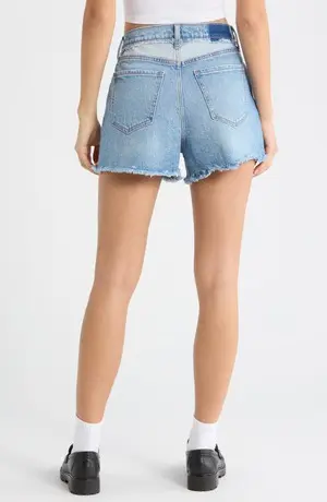 DAZE The Knockout High-waisted Denim Shorts - Starry