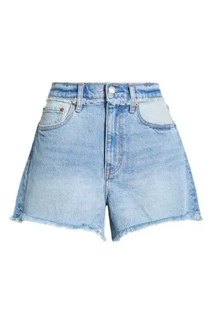 DAZE The Knockout High-waisted Denim Shorts - Starry