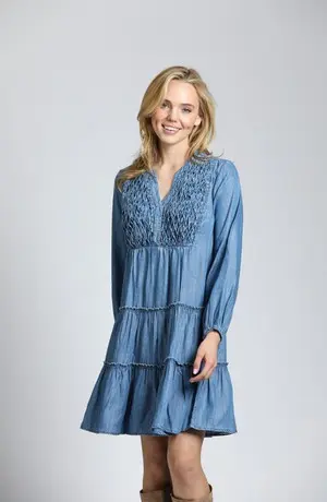 APNY Tiered Long Sleeve Dress