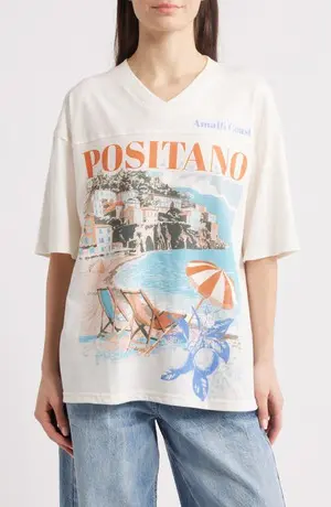 VINYL ICONS Positano V-neck Graphic T-shirt