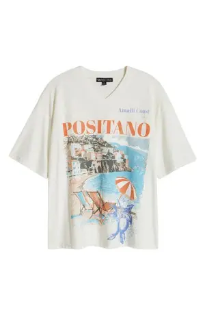VINYL ICONS Positano V-neck Graphic T-shirt