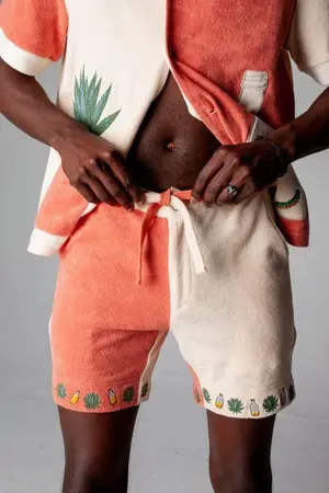 TOMBOLO Embroidered Cabana Shorts