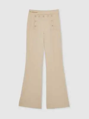 REISS Sidney Button-detail Wide-leg Trousers