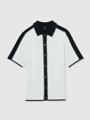 REISS Dunwich Colourblock Tipped Knit Shirt