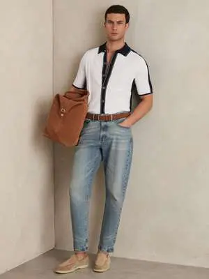 REISS Dunwich Colourblock Tipped Knit Shirt