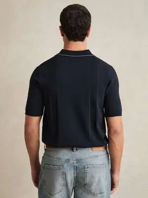 REISS Dunwich Colourblock Tipped Knit Shirt