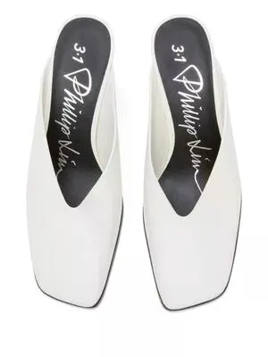 3.1 Phillip Lim 68mm Square-toe Mules - White