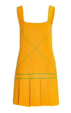 Bottega Veneta Pleated Knit Mini Dress - Orange