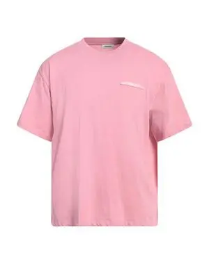 Sandro Man T-shirt Pink Size M Cotton, Elastane, Rubber Pink