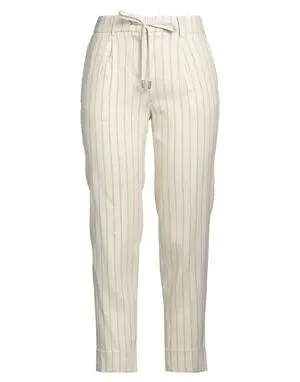 Peserico Tapered Linen, Viscose, And Cotton Pants With Stripes