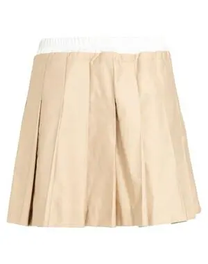 Beige Pleated Skirts