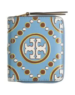 Tory Burch Woman Wallet Lilac Size - Leather Blue